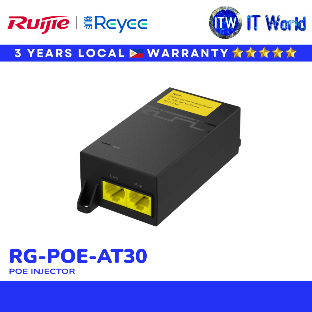 Ruijie Reyee RG-POE-AT30 | 1-Port PoE Injector / 1000Base-T / 52V 31.2W ...